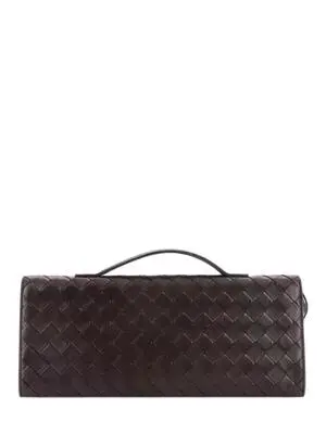Bottega Veneta Andiamo Top Handle Intrecciato Nappa Long Clutch Bag - Brown