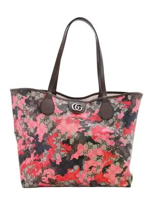 Gucci Ophidia Gg Open Gg Camouflage Coated Canvas Large Tote Bag - Brown