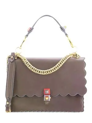 Fendi Kan I Bag Leather Medium Shoulder Bag - Brown