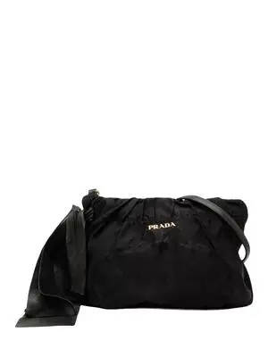 Prada 2000-2013 Tessuto Canapa Logo Bow Crossbody Bag - Black