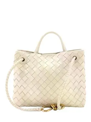 Bottega Veneta Andiamo Top Handle Bag Intrecciato Nappa Small Satchel Neutrals
