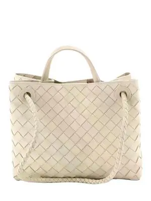 Bottega Veneta Andiamo Top Handle Bag Intrecciato Nappa Small Satchel Neutrals