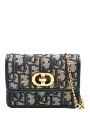 Dior 2000-2026 Oblique Canvas Miss Caro Chain Crossbody Bag - Blue