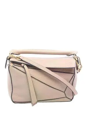 Loewe 2010-2026 Mini Calfskin Puzzle Edge Satchel Neutrals