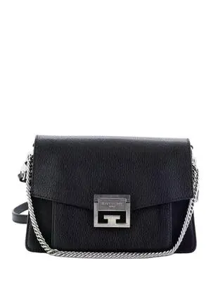 Givenchy Gv3 Flap Bag Leather Small Shoulder Bag - Black