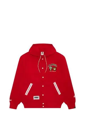 AAPE BY *A BATHING APE Aaper Graphic-print Snap-button Hoodie - Red