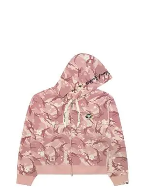 AAPE BY *A BATHING APE Camouflage-print Floral-embroidered Hoodie - Pink