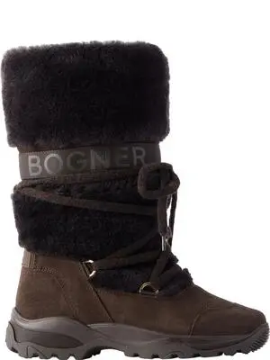 Bogner Alta Badia 8 Shearling-trimmed Suede Ankle Boots - Brown