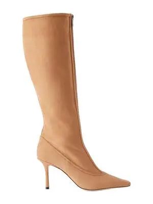 JIMMY CHOO Jozi 85 Paneled Suede Knee-high Boots - Tan