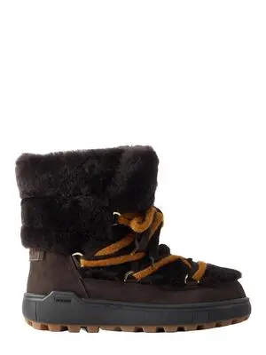 Bogner Chamonix 10 Shearling-trimmed Suede Ankle Boots - Brown