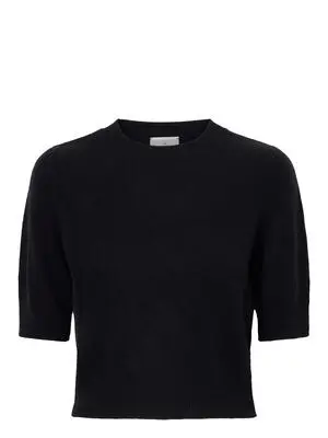Le Kasha Chypre Cropped Organic Cashmere Sweater - Black