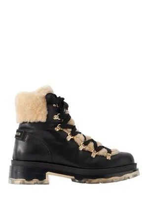 Bogner Swansea 9 Shearling-trimmed Leather Ankle Boots Black