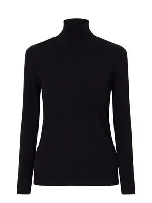 Max Mara Cono Wool-jersey Turtleneck Top - Black