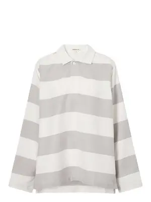 MARRAKSHI LIFE The Rugby Striped Cotton Oxford Shirt - Green