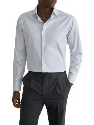Eton Slim Fit Checked Cotton Shirt - Light Green