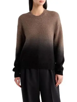 Fleurette Dip-dye Cashmere & Silk Crewneck Sweater - Hazelnut