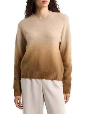 Fleurette Dip-dye Cashmere & Silk Crewneck Sweater - Jute