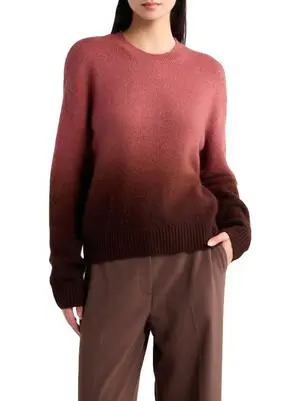Fleurette Dip-dye Cashmere & Silk Crewneck Sweater - Medium Pink