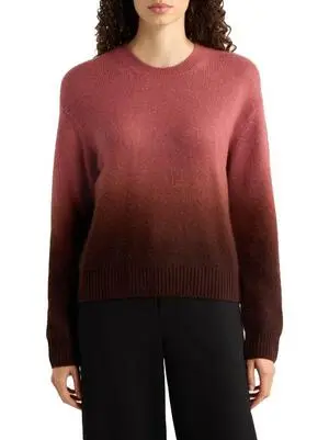 Fleurette Dip-dye Cashmere & Silk Crewneck Sweater Medium Pink