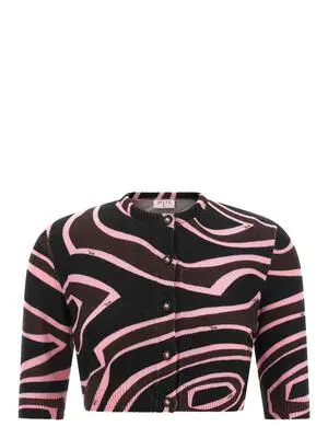 Emilio Pucci Onde' Cropped Cardigan - Pink