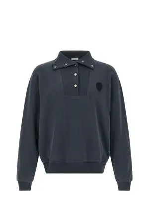 Brunello Cucinelli Smooth' Sweatshirt - Blue