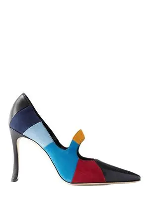 Manolo Blahnik Difusa 105 Suede And Leather Pumps - Multi