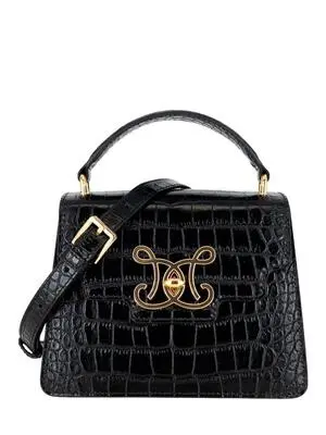 DE MARQUET Signature Baby Faux Croc Onyx Black
