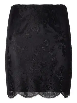 Dolce & Gabbana Scalloped Lace Mini Skirt - Black