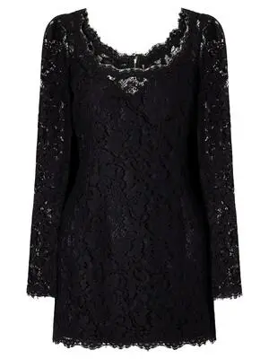 Dolce & Gabbana Corded Lace Mini Dress - Black