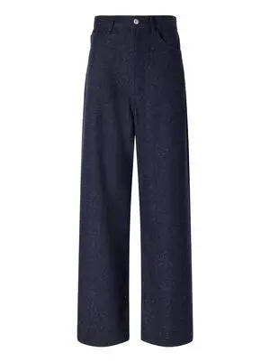 Auralee Silk Mid-rise Wide-leg Pants - Blue