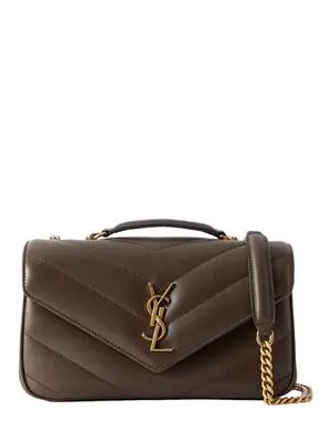 Saint Laurent Loulou Small Cassandre-embellished Matelassé Leather Shoulder Bag - Green