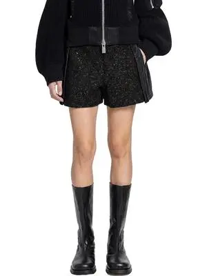 Sacai Nep Tweed X Denim Shorts - Black