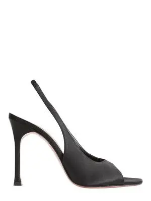 Amina Muaddi Alexa Sling Slippers 105 Black