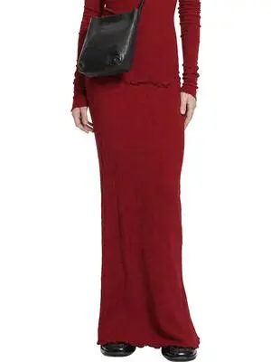 MARC LE BIHAN Stretch Nylon Twill Long Skirt - Red