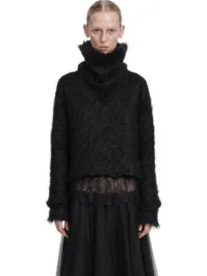 MARC LE BIHAN Fluffy Mohair Cropped Turtleneck
