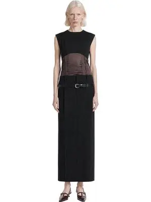 MARNI Contrast Wool And Satin Dress