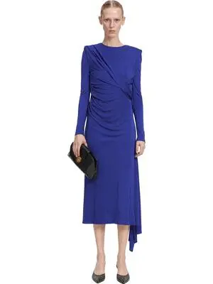 Versace Viscose Crepe Jersey Dress - Blue