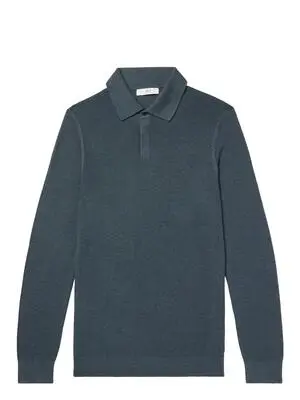 Mr P. Cashmere And Silk-blend Polo Sweater - Green