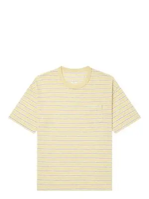 Visvim Jumbo Border Striped Wool And Cotton-blend T-shirt - Yellow