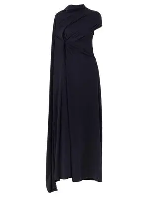 Balenciaga Draped Cotton-jersey Maxi Dress - Black