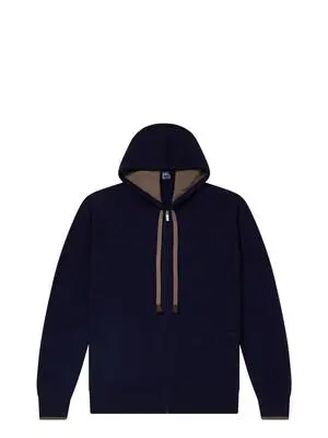 Fedeli Davis Cashmere Zip-up Hoodie - Blue