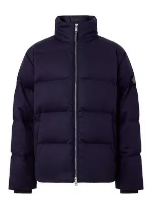 Burberry Logo-Appliqué Quilted Cashmere Down Jacket Navy