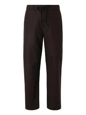 De Bonne Facture Lounge Straight-leg Wool Drawstring Trousers - Brown
