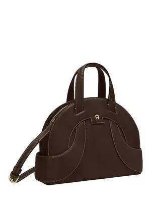 AIGNER Medium Sellina Leather Shoulder Bag - Brown
