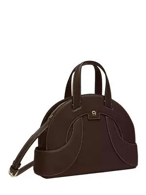 AIGNER Medium Sellina Leather Shoulder Bag - Brown