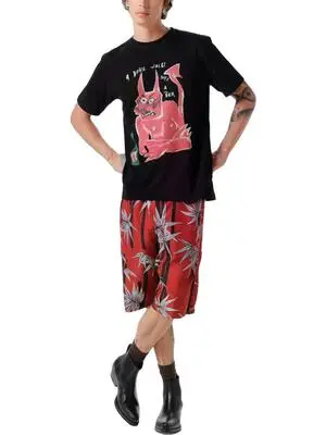 ENDLESS JOY Devil Graphic-print Cotton T-shirt - Black