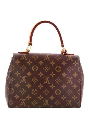 LOUIS VUITTON Cluny Top Handle Bag Monogram Canvas Bb Satchel Brown