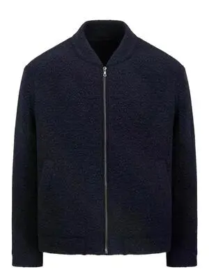 Harris Wharf London Bouclé-knit Bomber Jacket - Blue