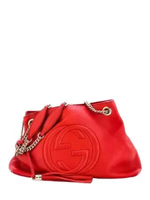 Gucci Soho Chain Strap Leather Medium Shoulder Bag - Red