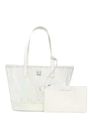 Armani Exchange Logo-print Transparent Shoulder Bag - Neutrals